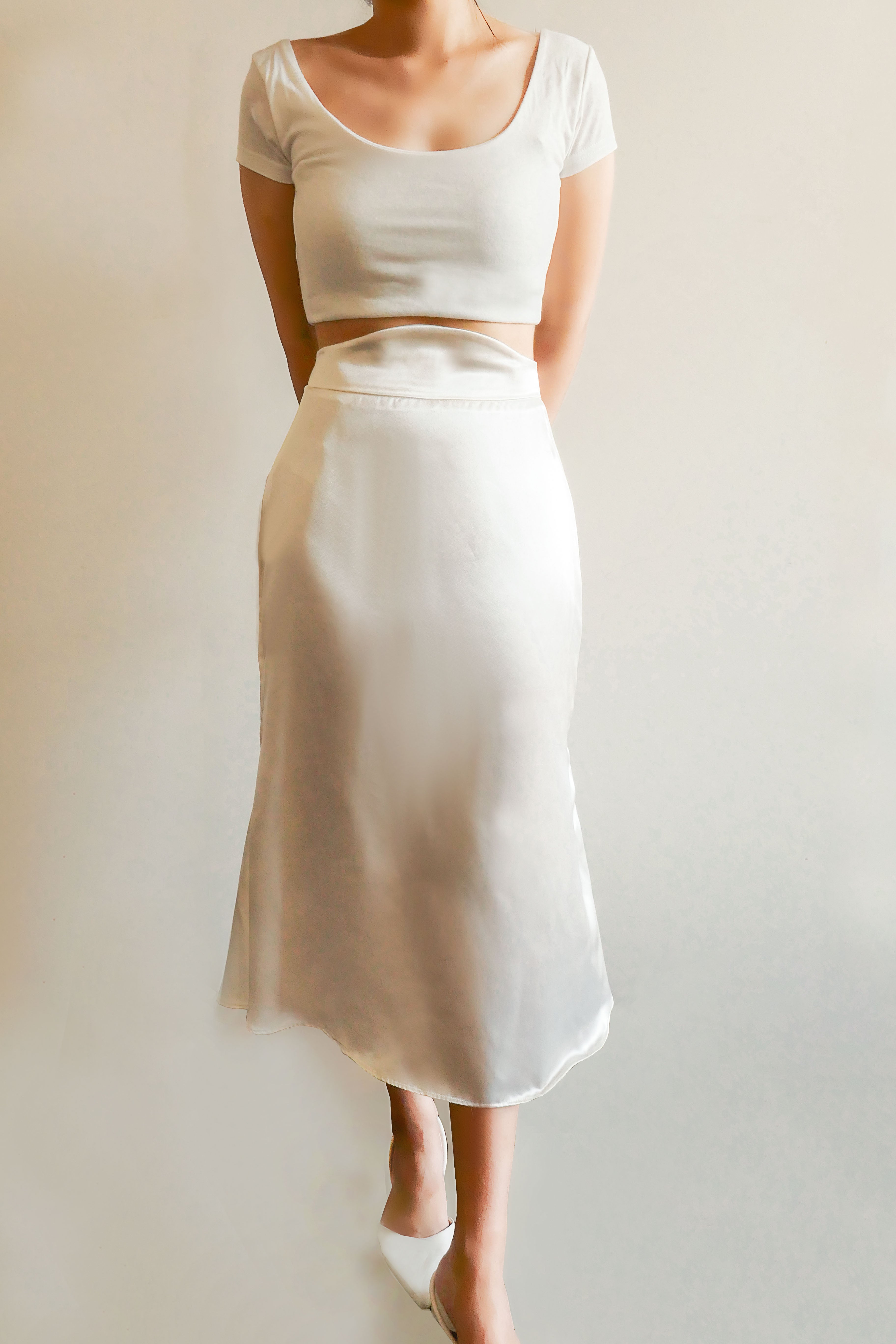 Xylie Ivory Midi Skirt – Inch Perfect
